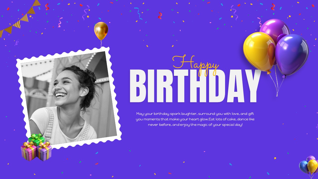 Happy Birthday Celebration Poster for PowerPoint & Google Slides
