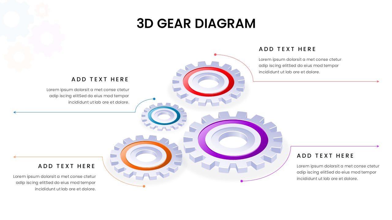 3D Gear Diagram Presentation Slide - SlidePick