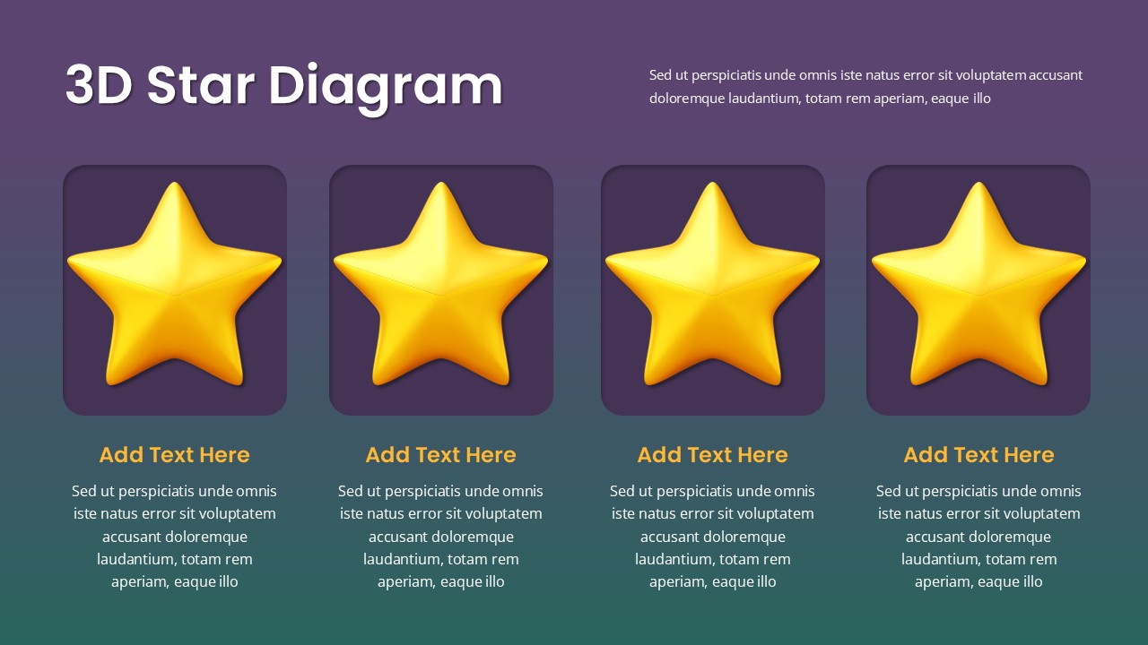 3D Star Diagram Infographic for PowerPoint & Google Slides - SlidePick