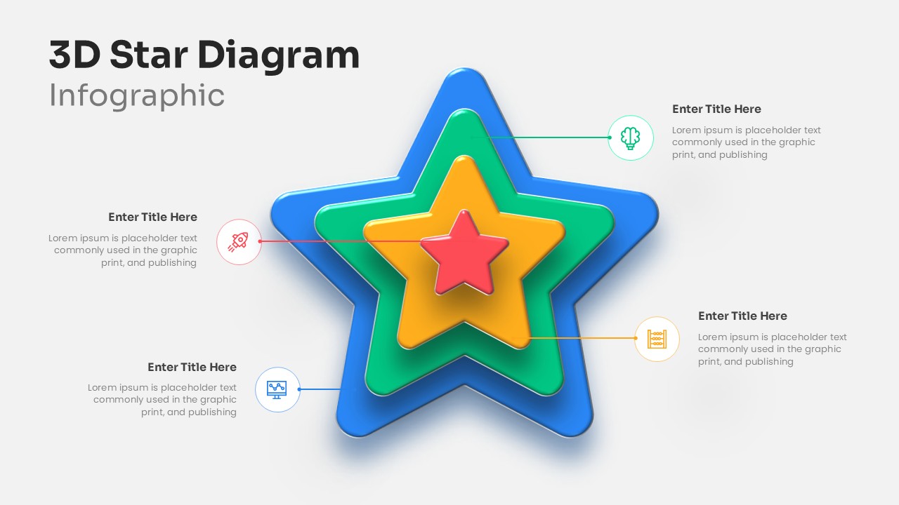 3D Star Diagram Infographic for PowerPoint & Google Slides - SlidePick